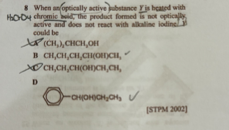 When an optically active substance Y is | StudyX
