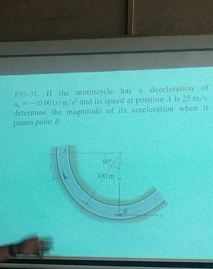 112-31 If the motorcycle bas a deceleration | StudyX