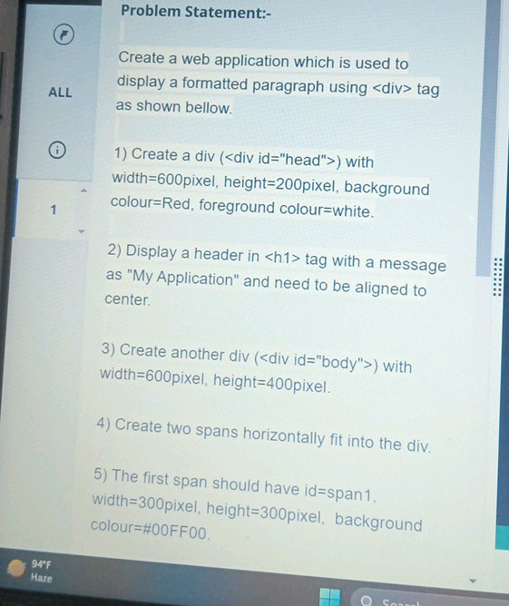 Problem Statement- Create a web application | StudyX