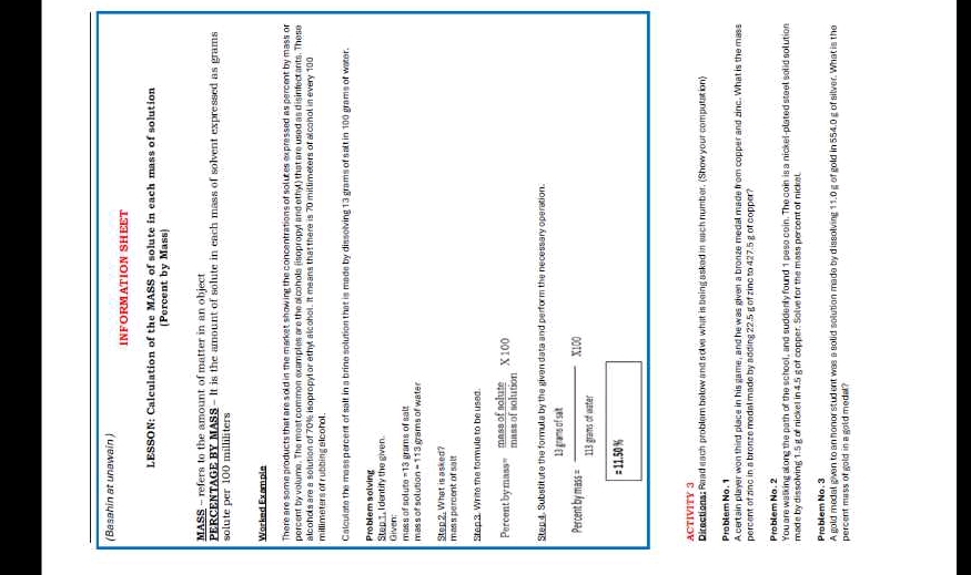 (Basahin at unawain) INFORMATION SHEET | StudyX