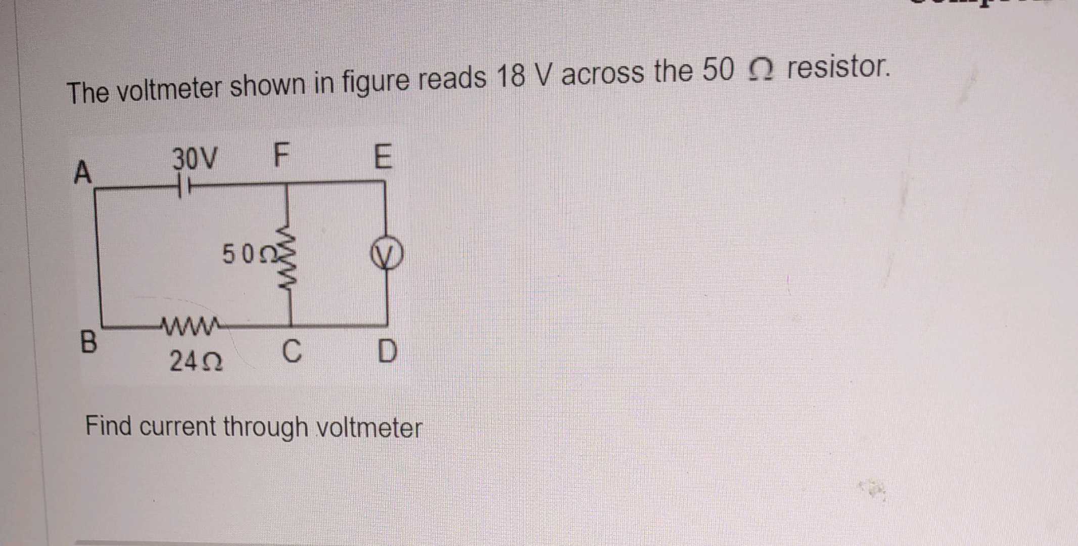 The voltmeter shown in figure reads 18 V