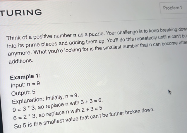 TURING Problem 1 Think of a positive number | StudyX