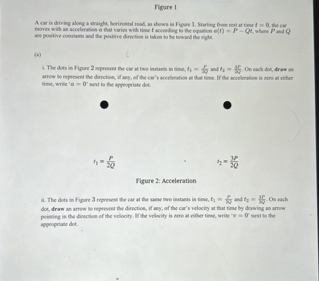Figure 1 A car is driving along a straight | StudyX