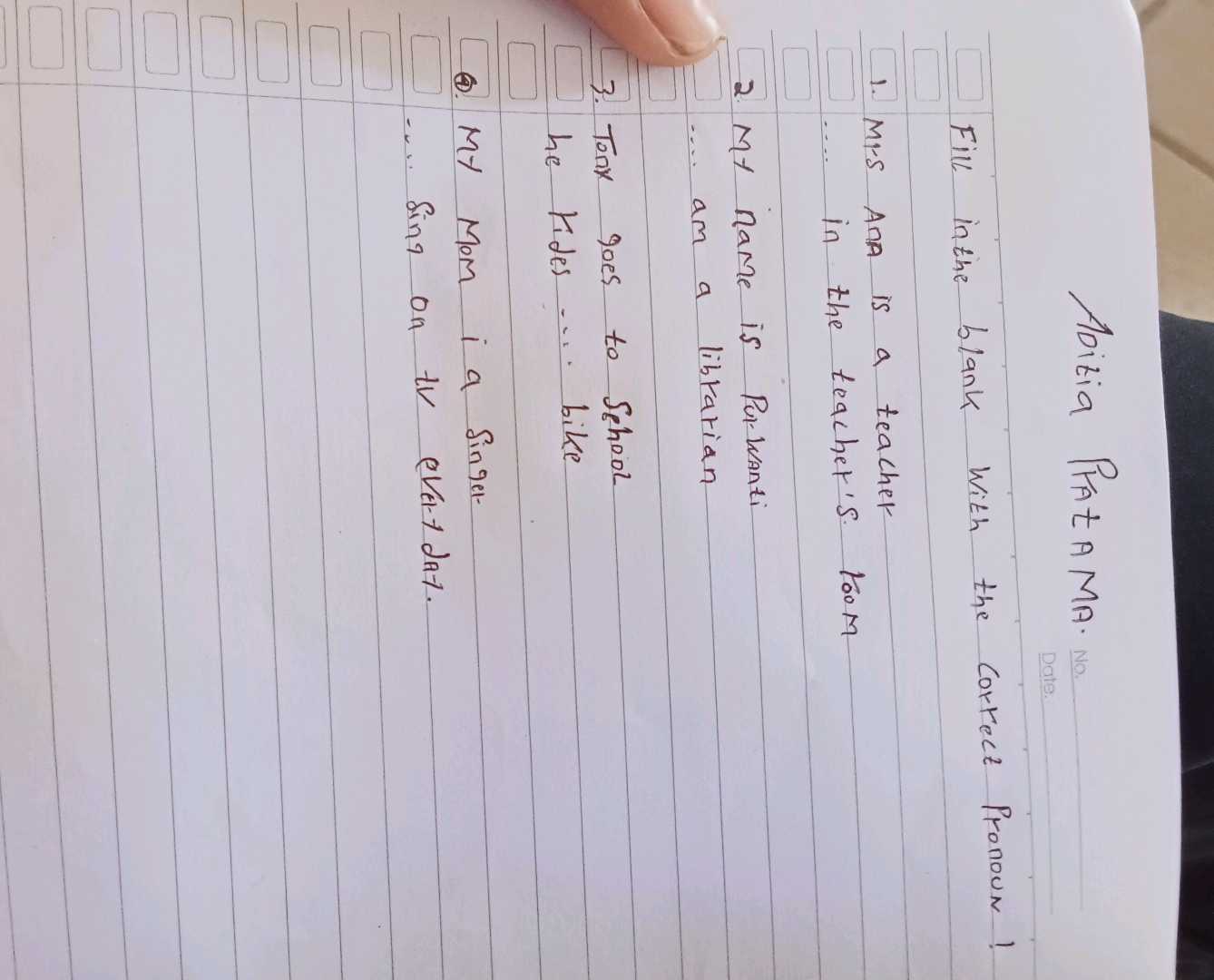 Adiziq Pratama No Date Fill inthe blank | StudyX