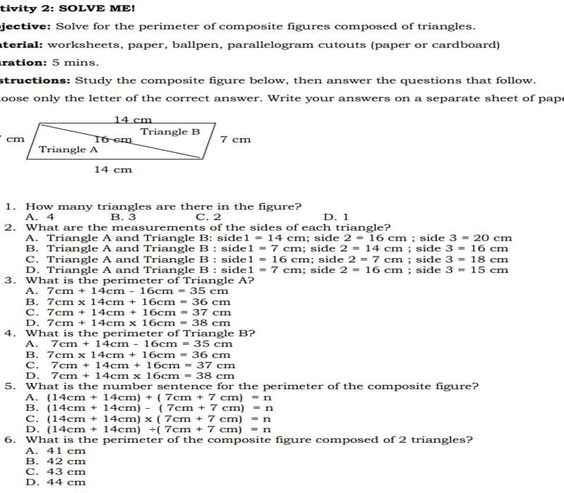 tivity 2 SOLVE ME jective Solve for the | StudyX