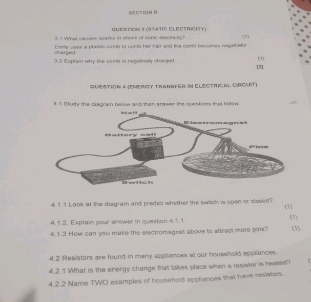 SECTION B QUESTION 3 (STATIC ELECTRICITY) | StudyX