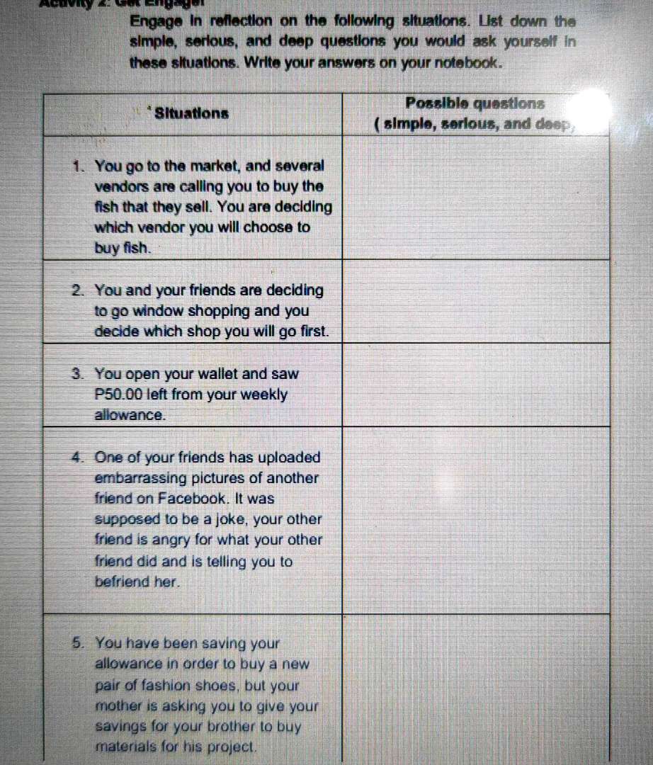 Engage in reflection on the following | StudyX