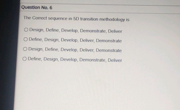 Question No 6 The Correct sequence in 5D | StudyX