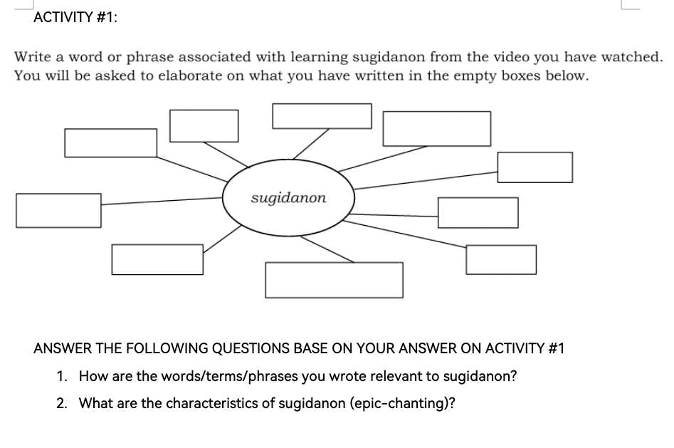 ACTIVITY 1 Write a word or phrase | StudyX