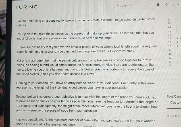 TURING Problem 1 (1) Choose a Youre | StudyX