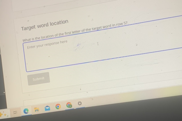 Target word location What is the location of