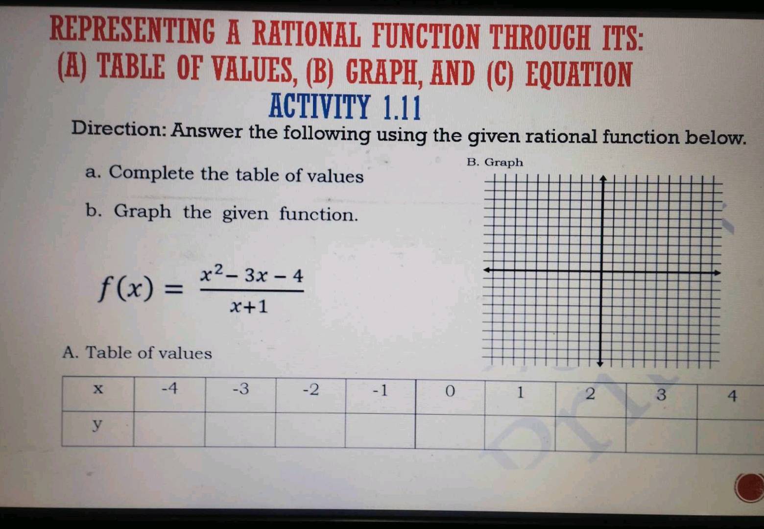 REPRESENTING A RATIONAL FUNCTION THROUGH | StudyX