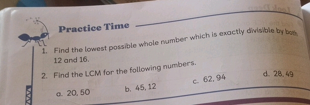 Practice Time 1 Find the lowest possible | StudyX
