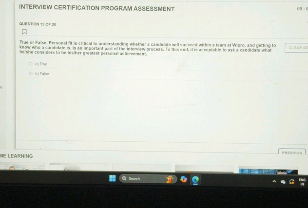 INTERVIEW CERTIFICATION PROGRAM ASSESSMENT | StudyX