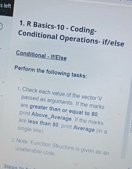 1 R Basics-10 - CodingConditional | StudyX