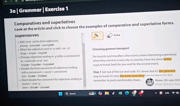 3aGrammarExercise 1 Comparatives and | StudyX