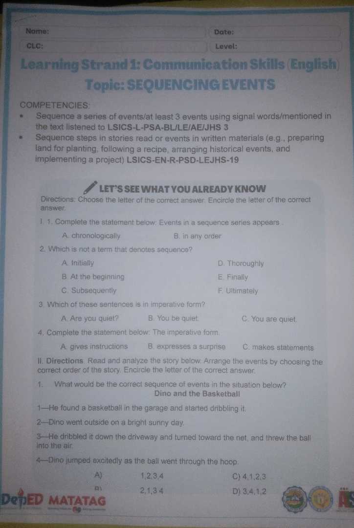 Nome Date CLC tevet Learning Strand 1 | StudyX