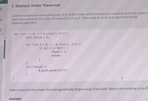 1 Distinct Order Traversal Given an | StudyX