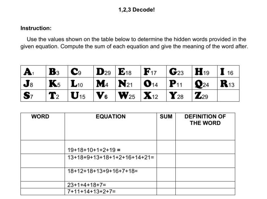 123 Decode Instruction Use the values shown | StudyX
