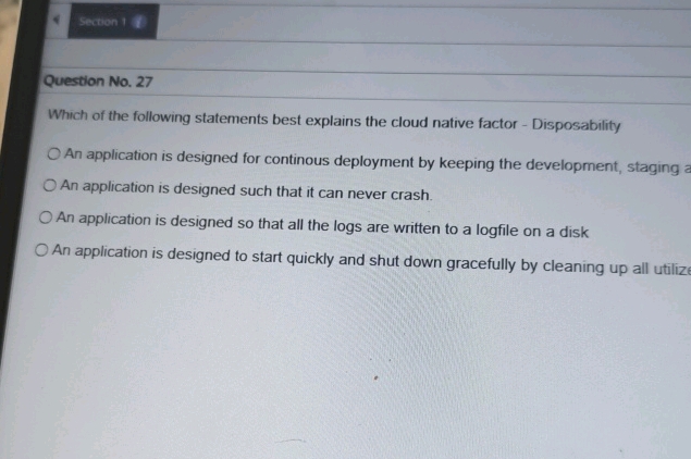 Section 1 - 1 Question No 27 Which of the | StudyX
