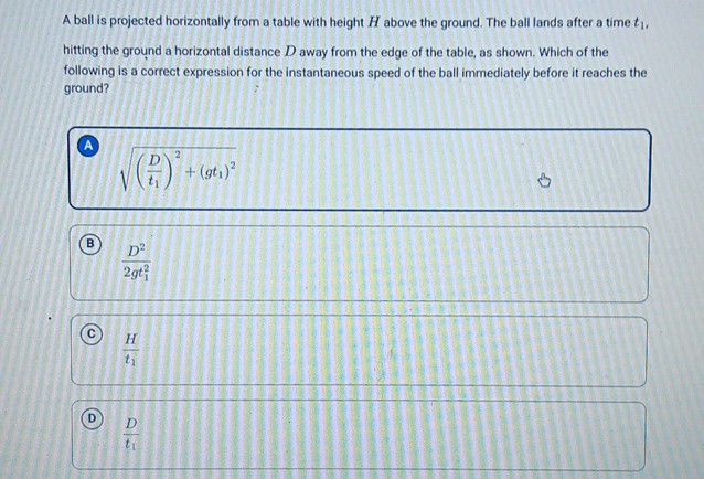 A ball is projected horizontally from a | StudyX