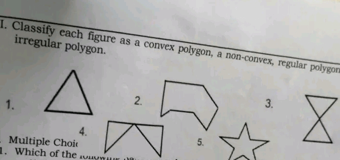 I Classify each figure as a convex polygon | StudyX
