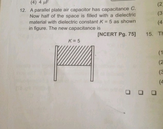 12 A parallel plate air capacitor has | StudyX