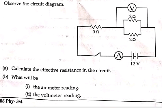 Observe the circuit diagram (a) Calculate | StudyX