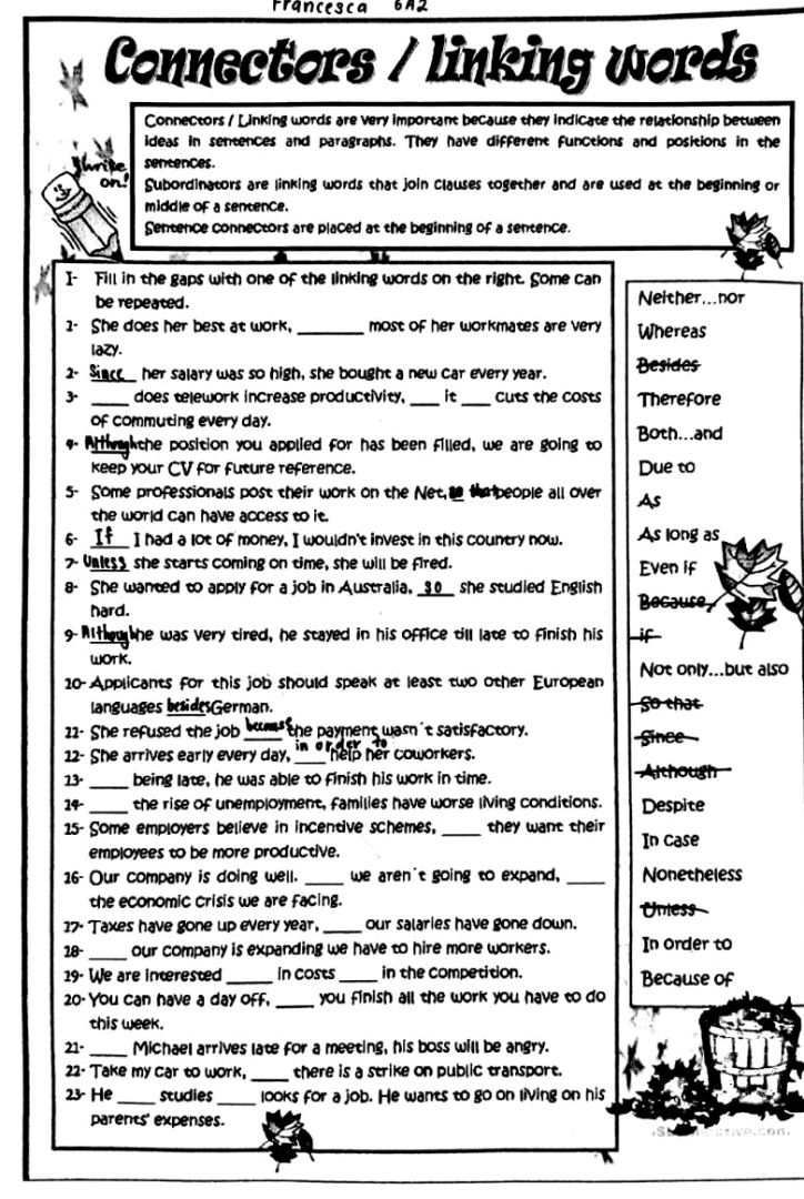 rrancesca 6A2 Conibctats limking volots | StudyX