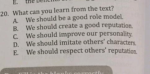 20 What can you learn from the text A We | StudyX