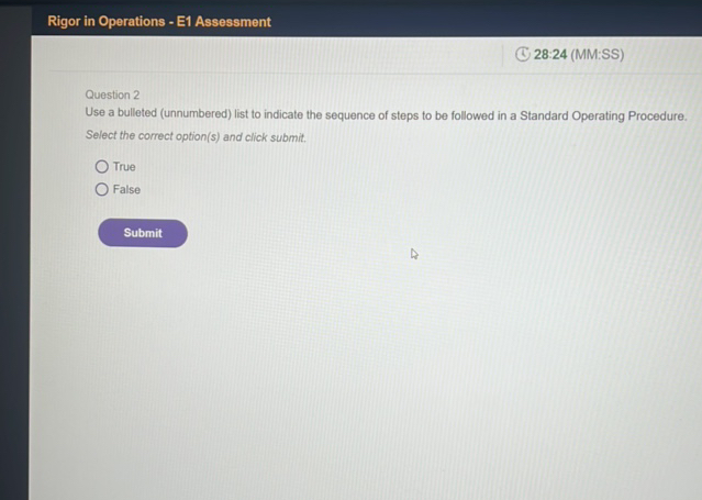 Rigor in Operations - E1 Assessment 28 24 | StudyX