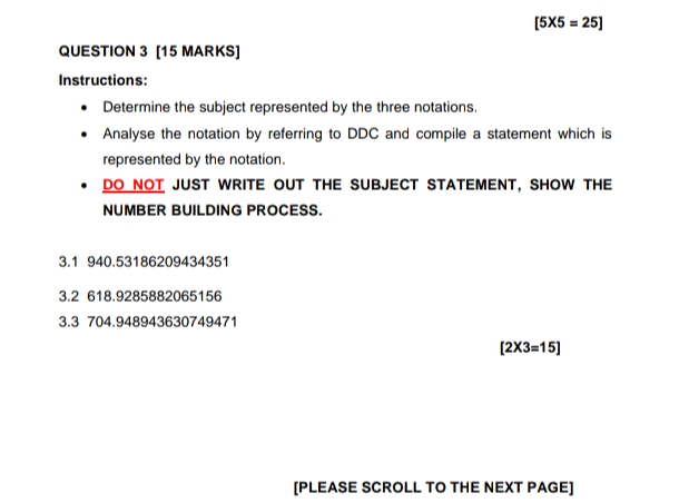 5 5=25 QUESTION 3 15 MARKS Instructions | StudyX