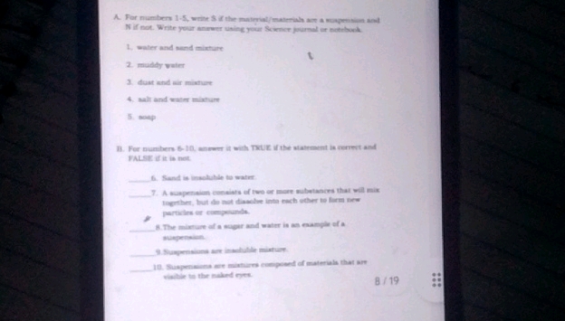 A Par numbers 1-5 write if the | StudyX
