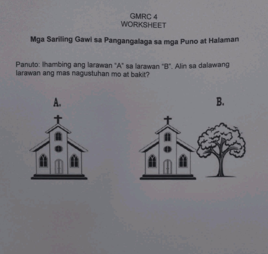 GMRC 4 WORKSHEET Mga Sariling Gawi sa | StudyX