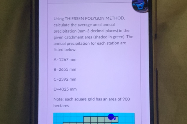 Using THIESSEN POLYGON METHOD calculate the | StudyX