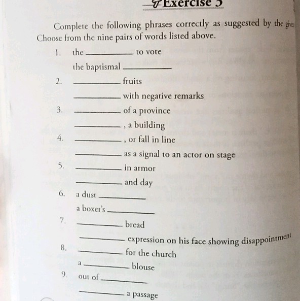 Exercise 3 Complete the following phrases | StudyX