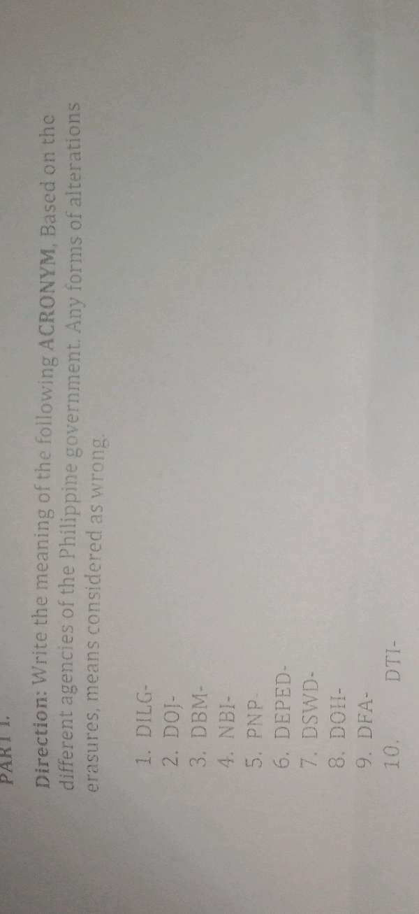 Direction Write the meaning of the | StudyX