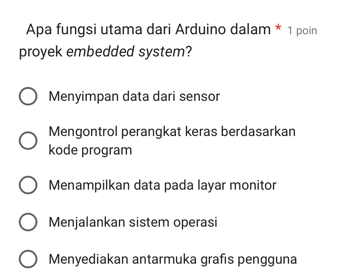 Apa fungsi utama dari Arduino dalam 1 poin | StudyX