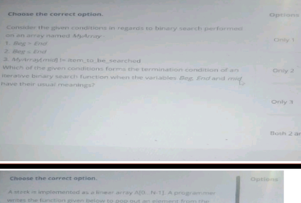 Choose che correct option Options Consider
