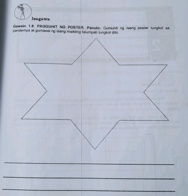 Isagawa Gawain 18 PAGGUHIT NG POSTER Panuto | StudyX