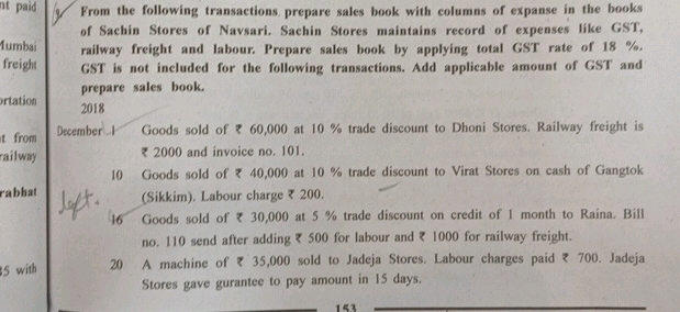 1 From the following transactions prepare | StudyX