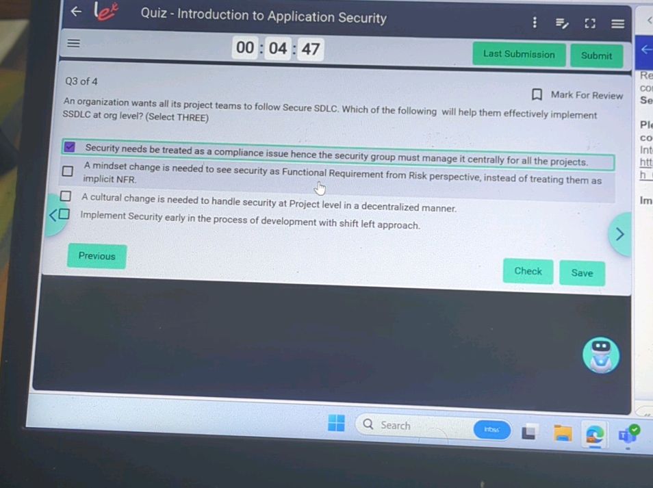 Quiz - Introduction to Application Security | StudyX