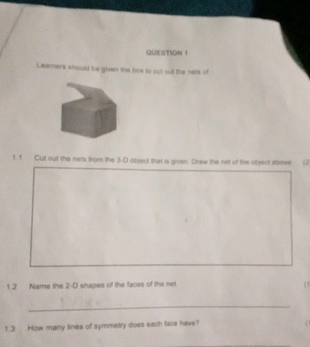 QUESTION 11 Cut out the nets from the 3-0 | StudyX