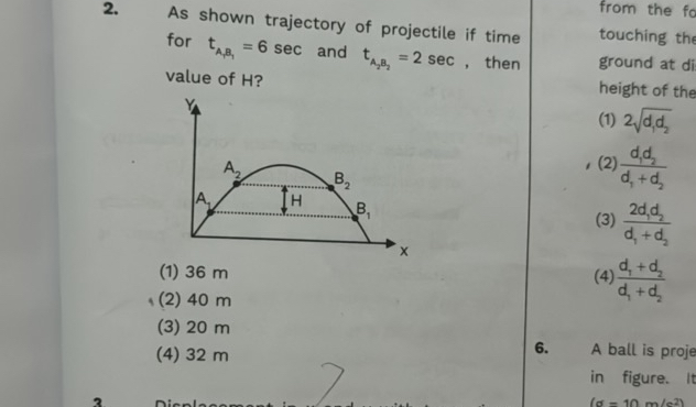 2 As shown trajectory of projectile if time | StudyX