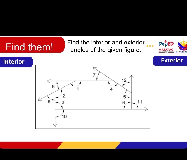 Find the interior and exterior angles of | StudyX