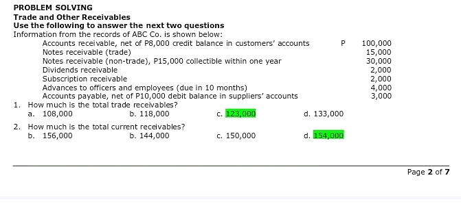 PROBLEM SOLVING Trade and Other Receivables | StudyX