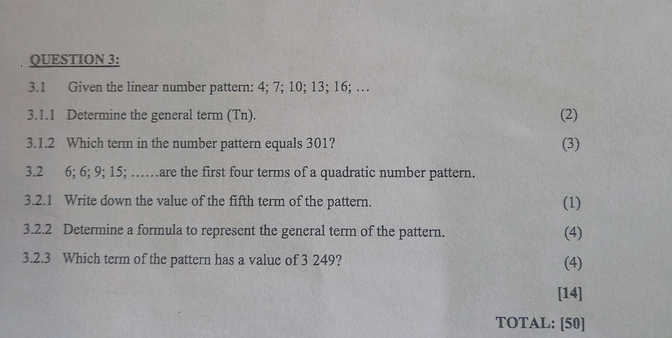 QUESTION 3 31 Given the linear number | StudyX