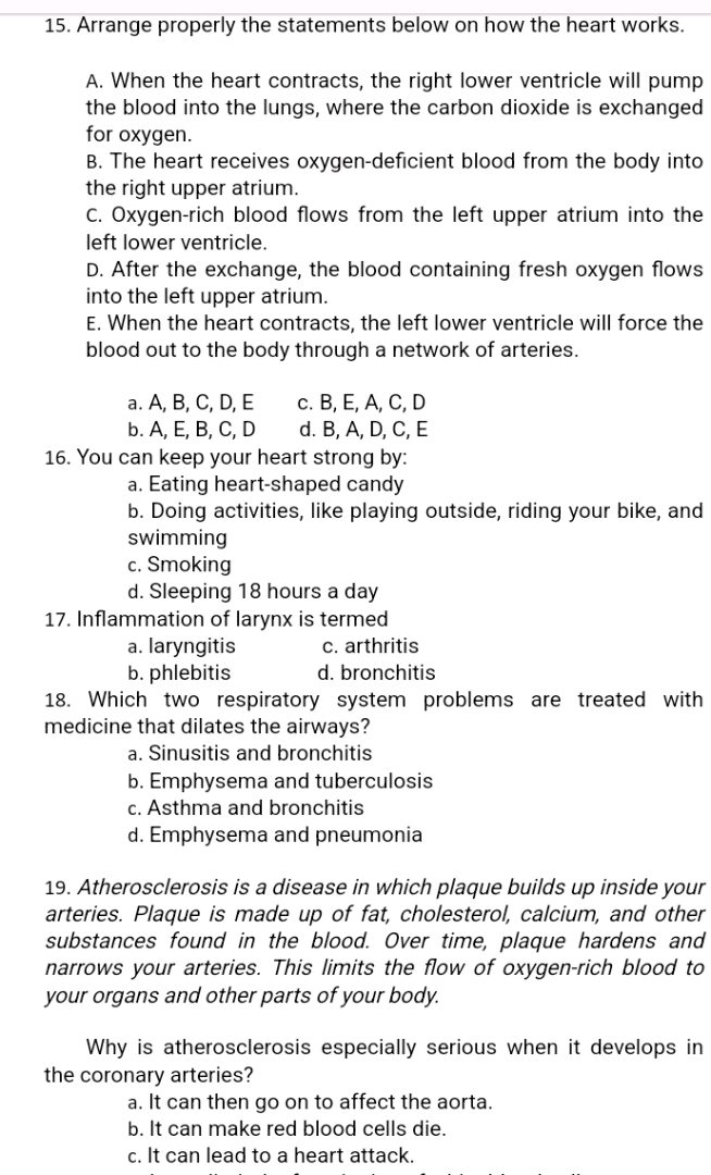15 Arrange properly the statements below on | StudyX