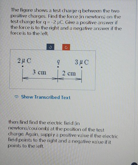 The figure shows a test charge q between | StudyX