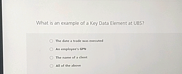 What is an example of a Key Data Element at | StudyX